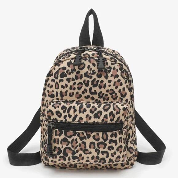 Unbranded | Bags | Leopard Print Mini Backpack Nylon Travel Streetwear ...